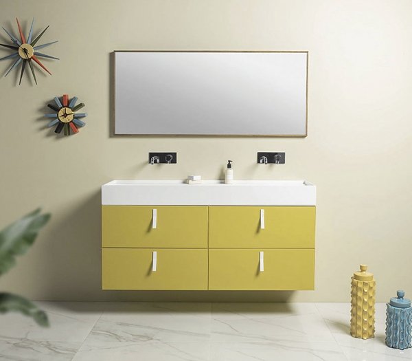 Sussex Corian® design Double basin with Vanity Unit - 4 drawers | Yessenia